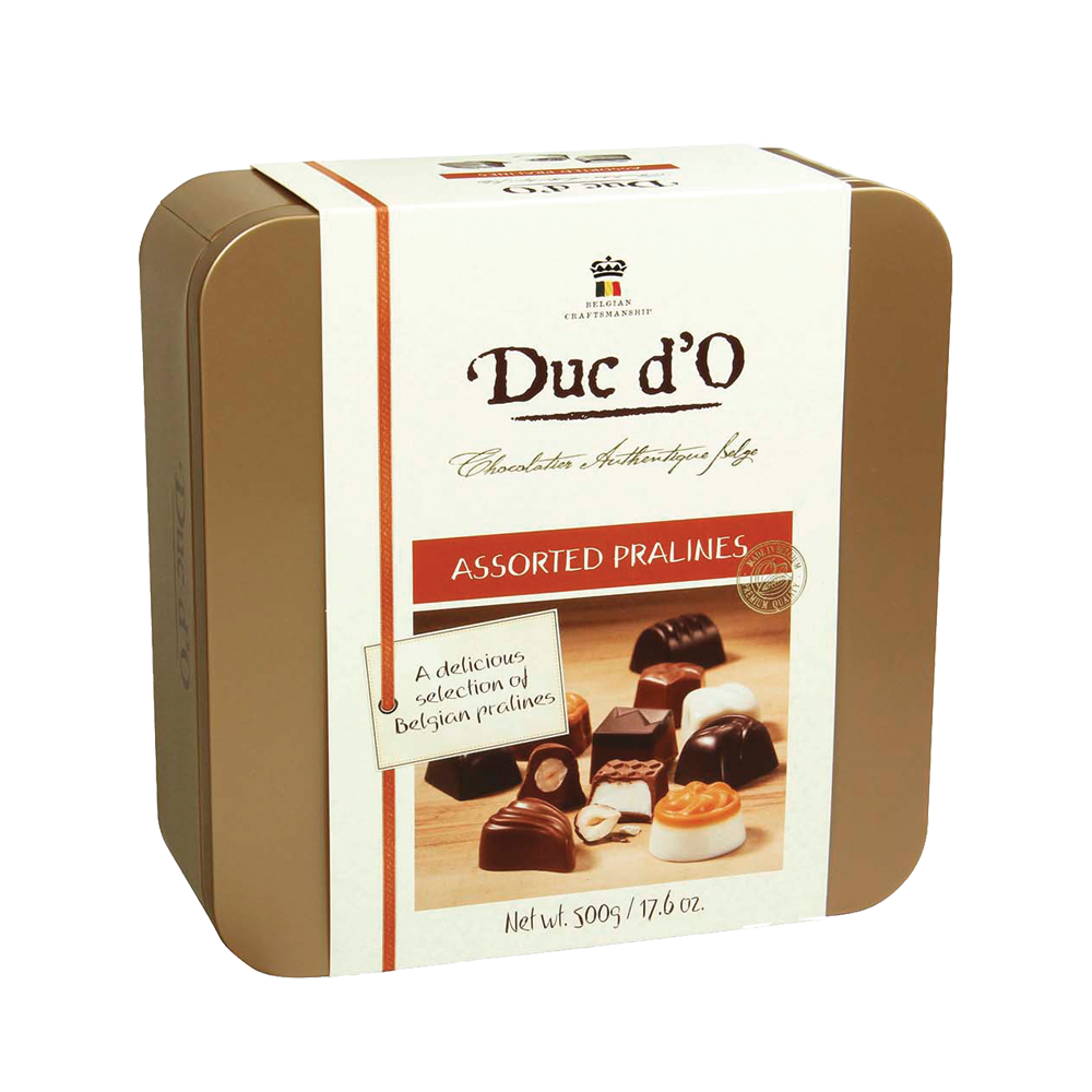 Duc d'O шоколадови бонбони асорти в метална кутия 500гр – Momentite BG